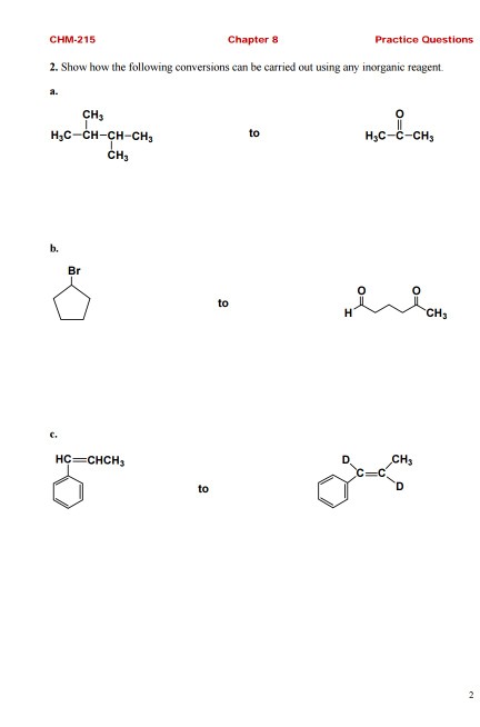 Solved Show how the following conversions can be carried out | Chegg.com
