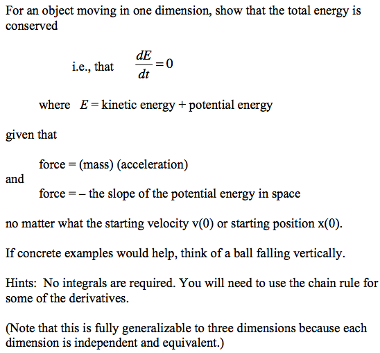 Solved For an object moving in one dimension, show that the | Chegg.com