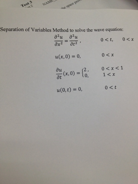 Separation of Variables Method to solve the wave | Chegg.com