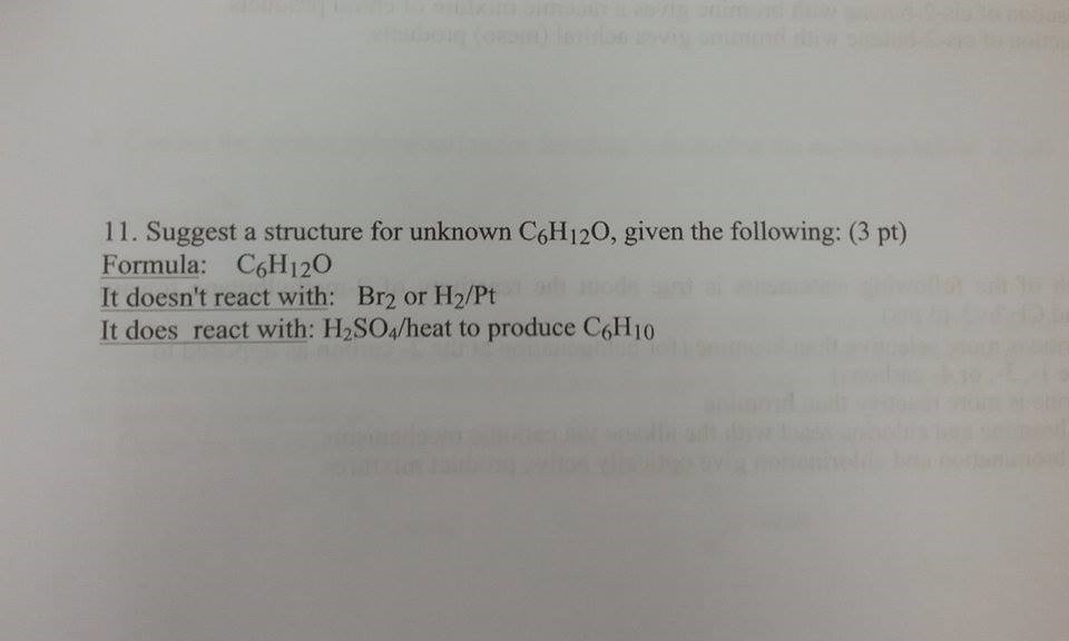 Solved Suggest a structure for unknown C_6H_12O, given the | Chegg.com