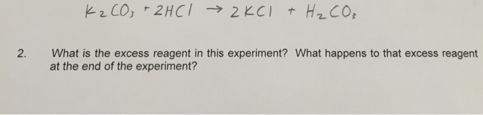 What is the excess reagent in this experiment? What | Chegg.com