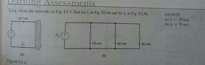 Solved Given the networks to Fig E2.3, find I_1 in Fig. | Chegg.com