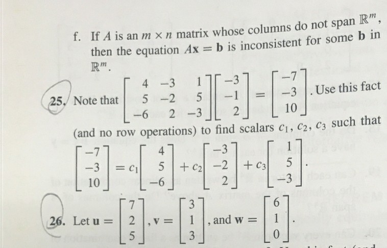 Solved f. If A is an m x n matrix whose columns do not span | Chegg.com