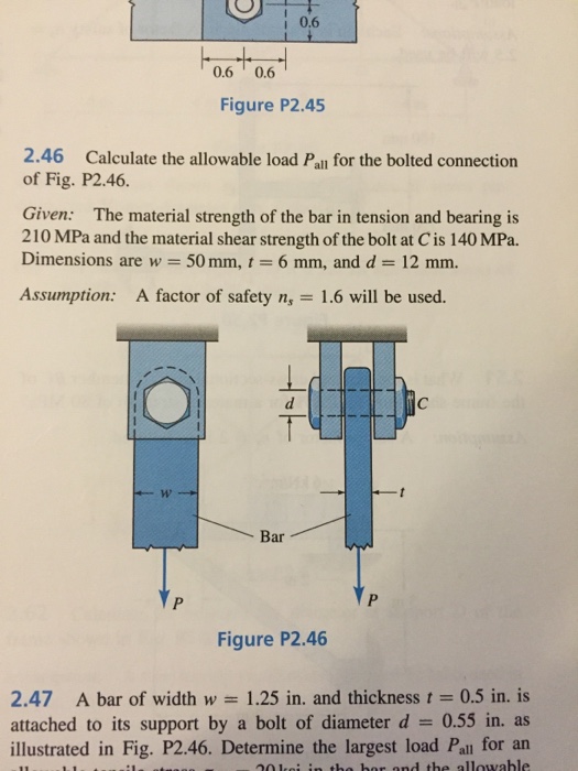 Solved Calculate the allowable load P_all for the bolted | Chegg.com