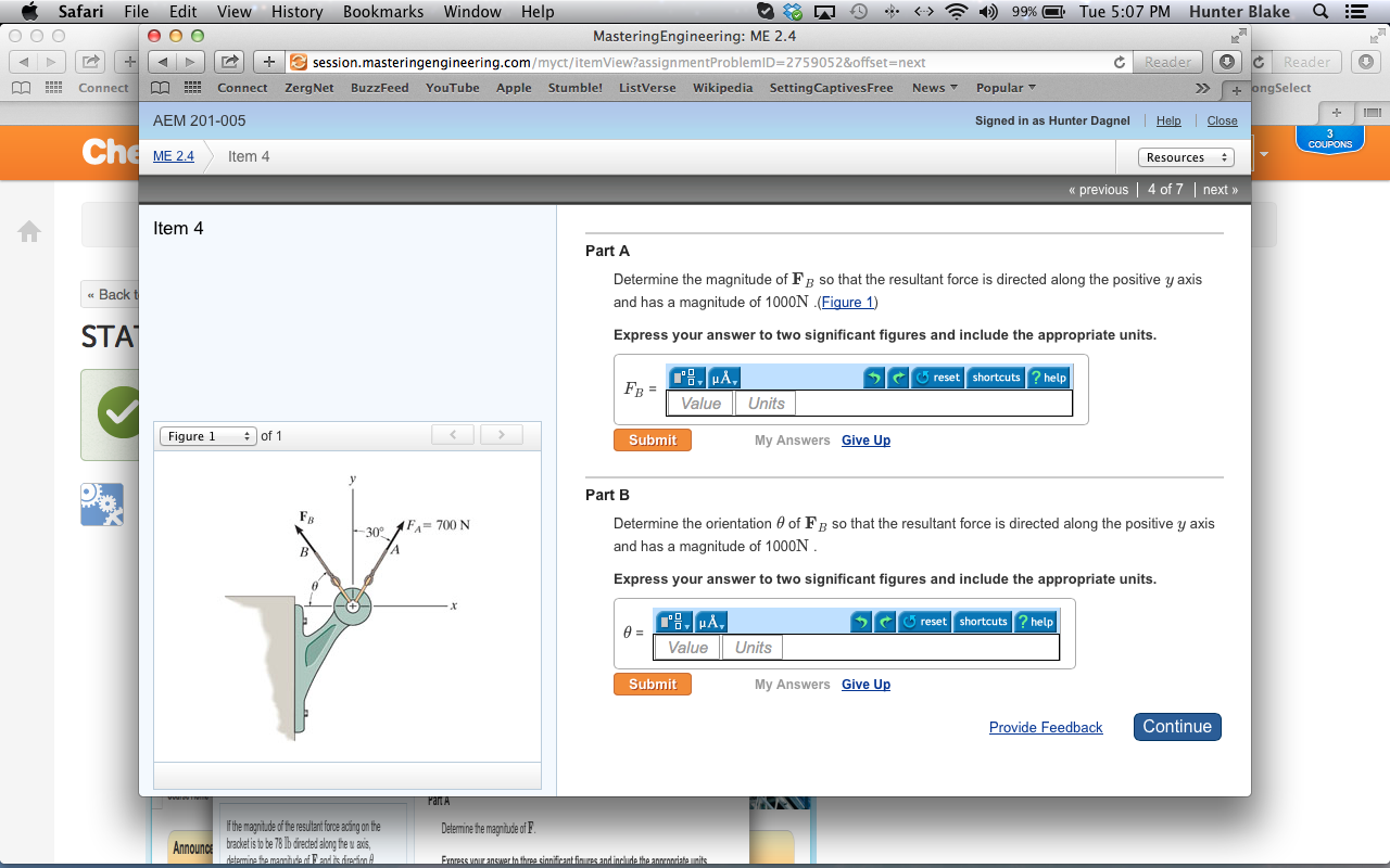 Solved Part A Determine The Magnitude Of Fb So That The