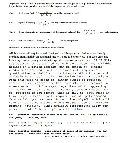 Solved Objectives, using Matlab to gencrate partial | Chegg.com