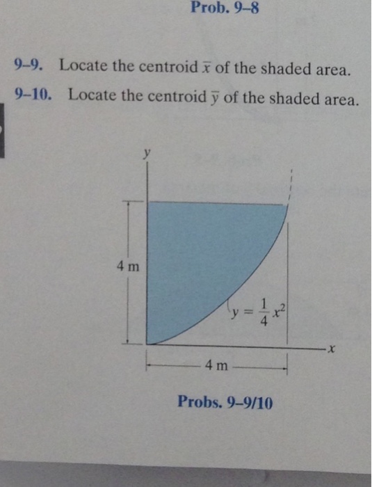 Solved Prob. 9-8 9-9. Locate the centroid x of the shaded | Chegg.com