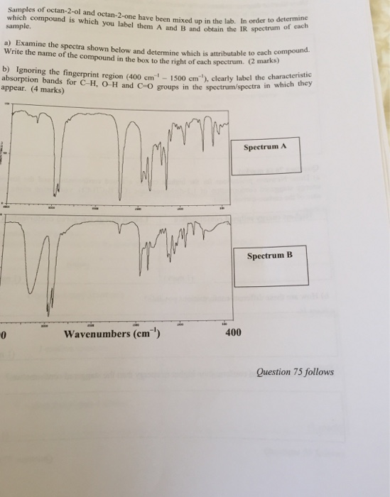 Solved Samples of octan-2-ol and octan-2-one have been mixed | Chegg.com