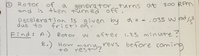 Solved Rotor of a generator turns at 300 Rpm and is then | Chegg.com