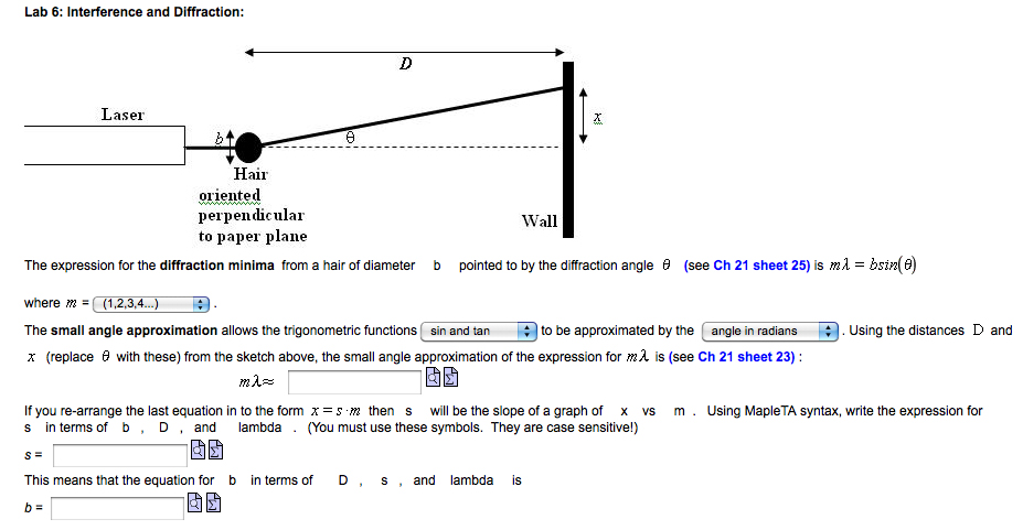 Solved Lab 6: Interference and Diffraction: Laser Hair | Chegg.com