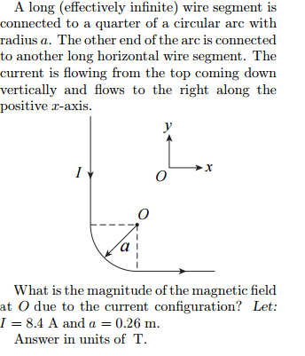 Solved A long (effectively infinite) wire segment is | Chegg.com