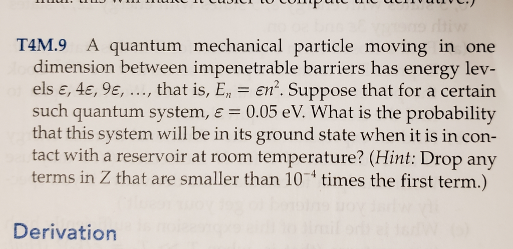 Solved T4M.9 A quantum mechanical particle moving in one | Chegg.com