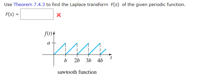 Solved Use Theorem 7.4.3 to find the Laplace transform Fs) | Chegg.com