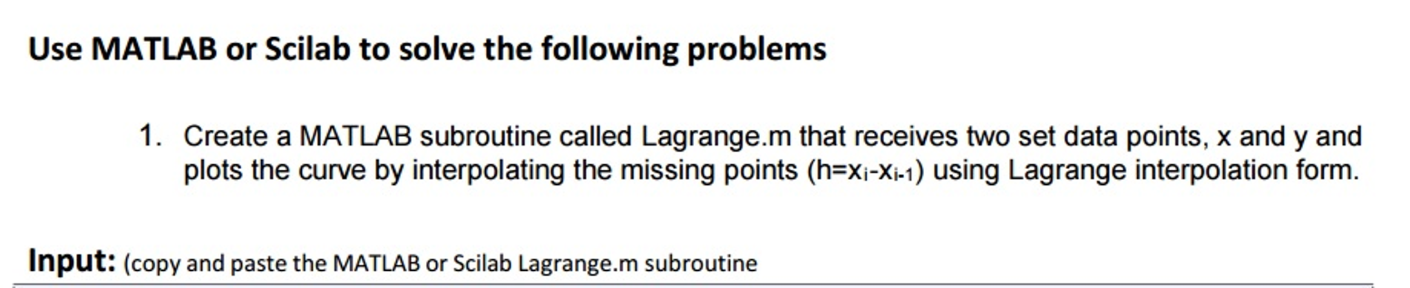 Solved Use Matlab Or Scilab To Solve The Following Problems 