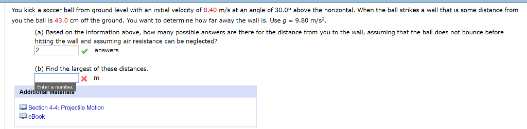 Solved You kick a soccer ball from ground level with an | Chegg.com