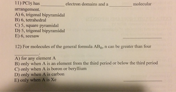 Solved PCI_5 has electron domains and a molecular | Chegg.com