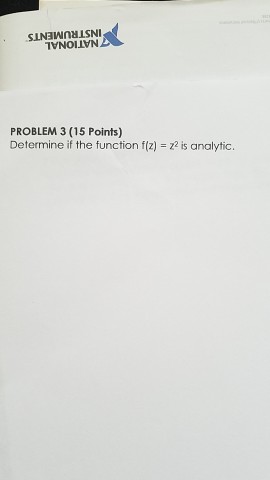 Solved Determine if the function f(z) = z^2 is analytic. | Chegg.com