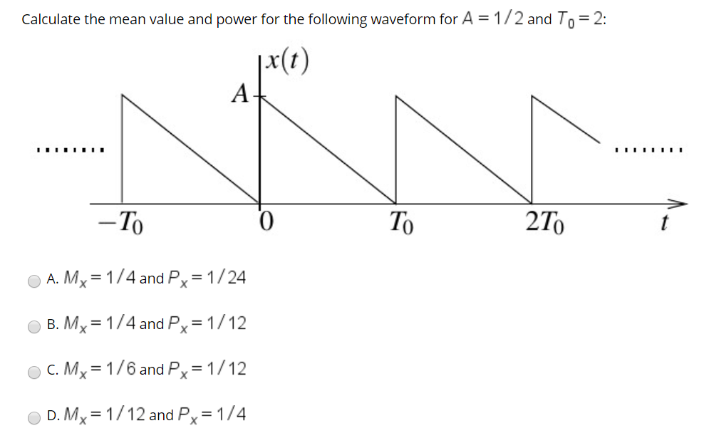 Solved Calculate the mean value and power for the following | Chegg.com