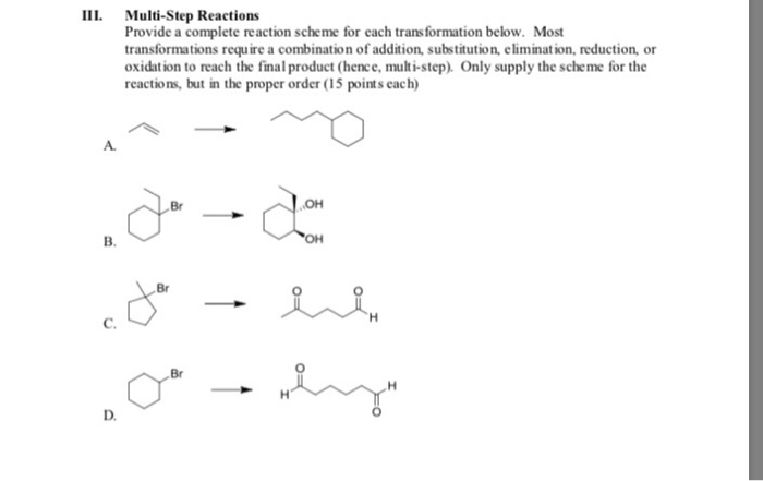 Solved Multi-Step Reactions Provide a complete reaction | Chegg.com