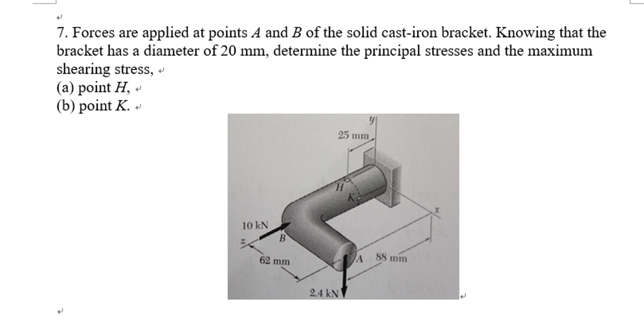 Solved Forces are applied at points A and B of the solid | Chegg.com