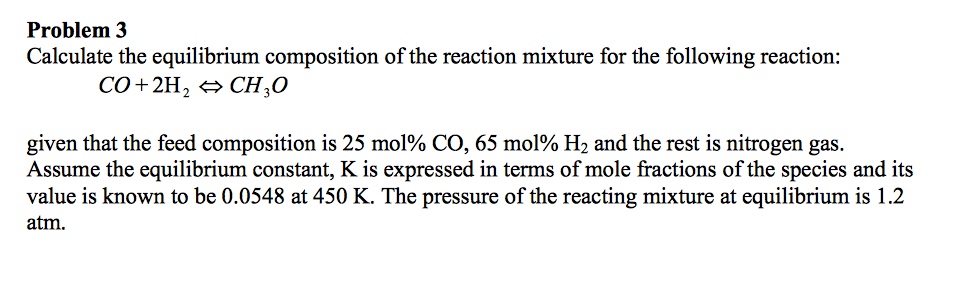 Calculate the equilibrium composition of the reaction | Chegg.com