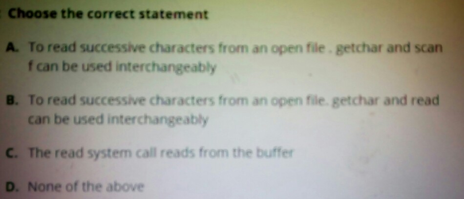 Solved Choose the correct statement A. To read successive | Chegg.com