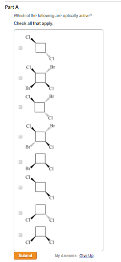 Solved Which of the following are optically active? | Chegg.com