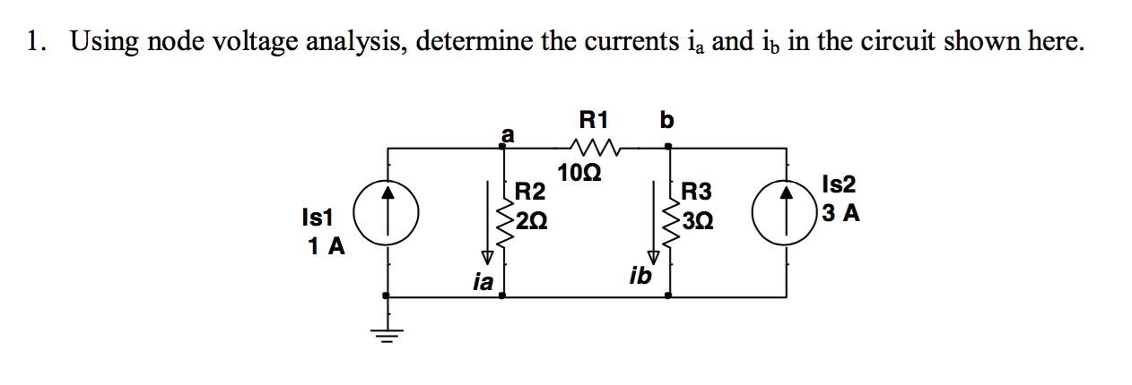 Solved Using node voltage analysis, determine the currents | Chegg.com Solved Using node voltage analysis, determine the currents | Chegg.com