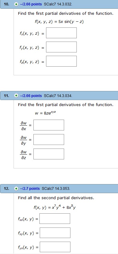 Solved Find the first partial derivatives of the function. | Chegg.com
