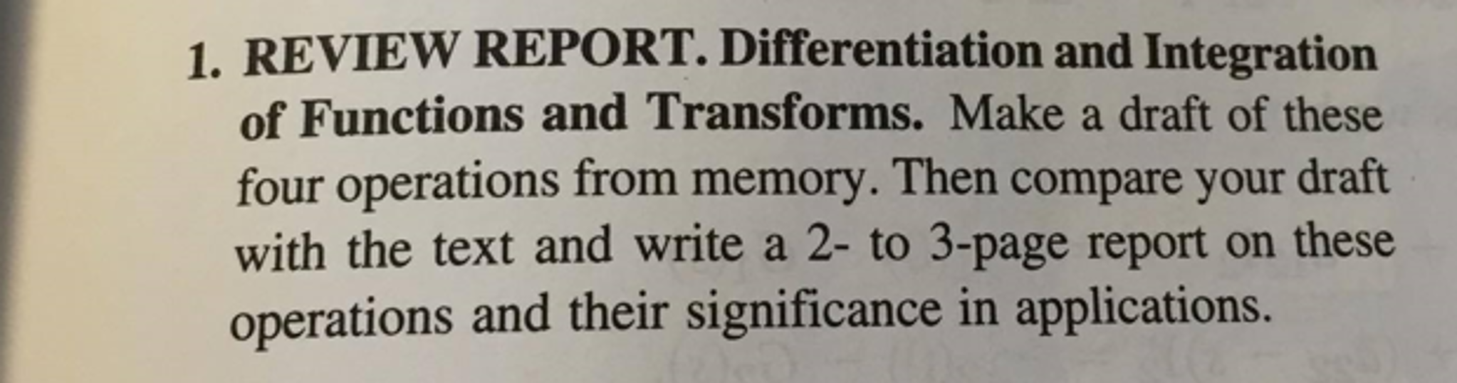 Solved REVIEW REPORT. Differentiation and Integration of | Chegg.com