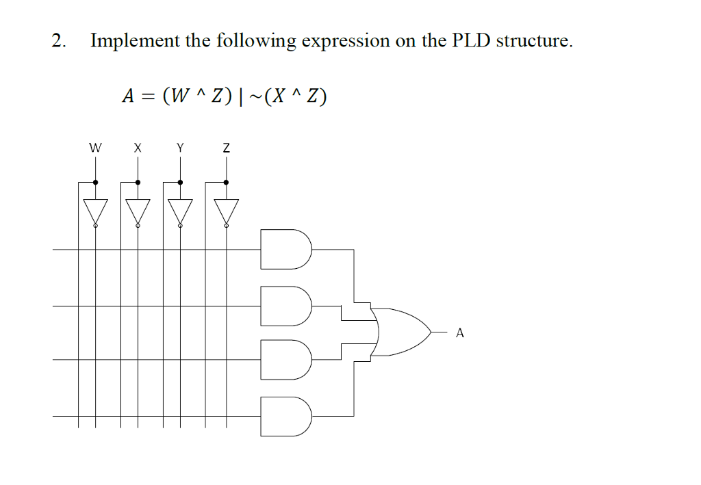 Solved Implement the following expression on the PLD | Chegg.com