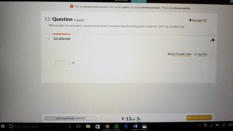 Solved What molality of nonvolatile, nonelectrolyte solute | Chegg.com