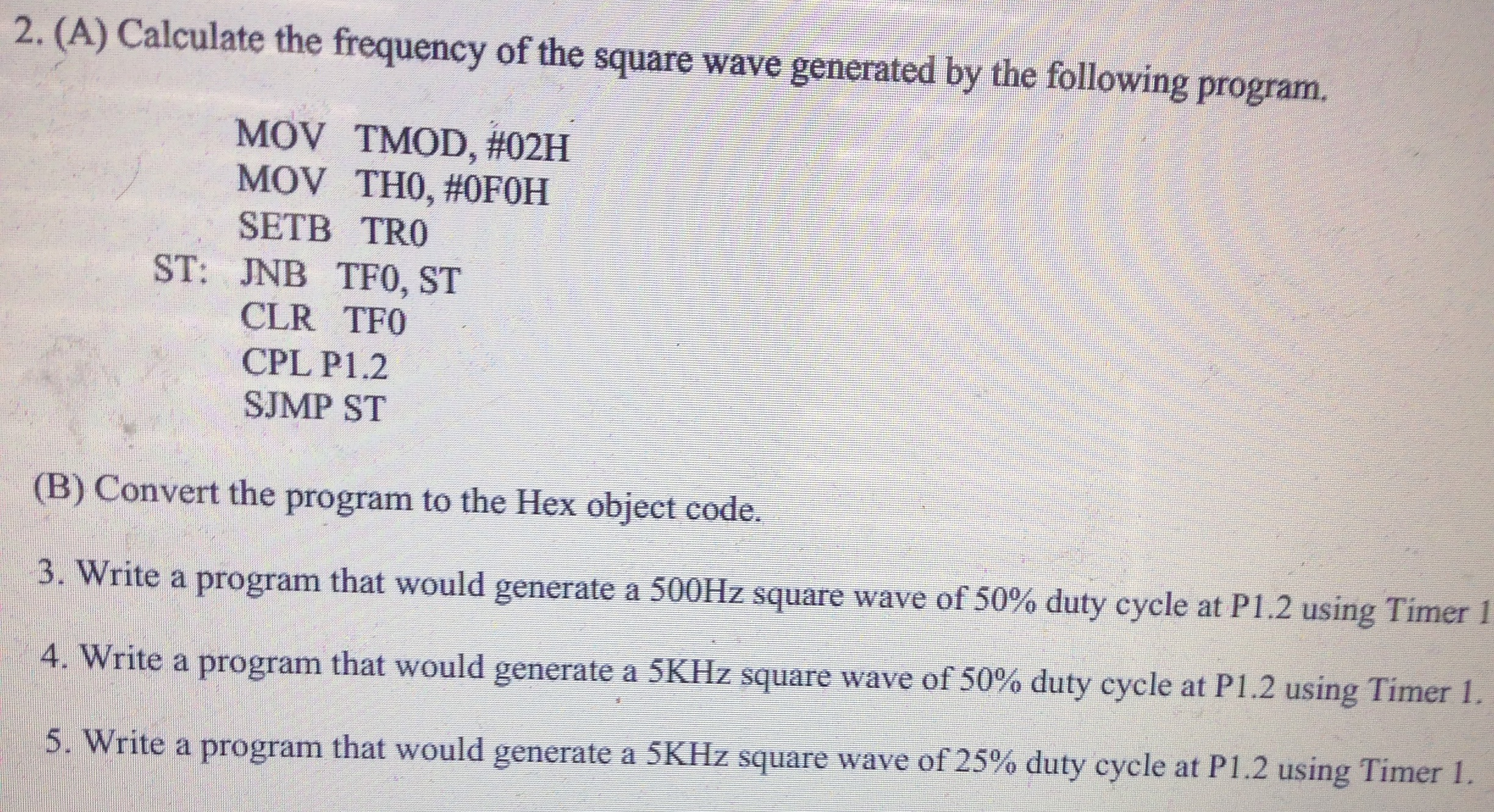Calculate The Frequency Of The Square Wave Generated 