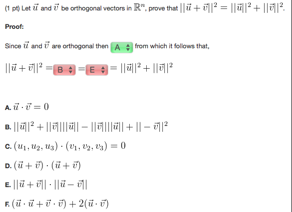 Solved Let u and v be orthogonal vectors in R^n, prove that | Chegg.com
