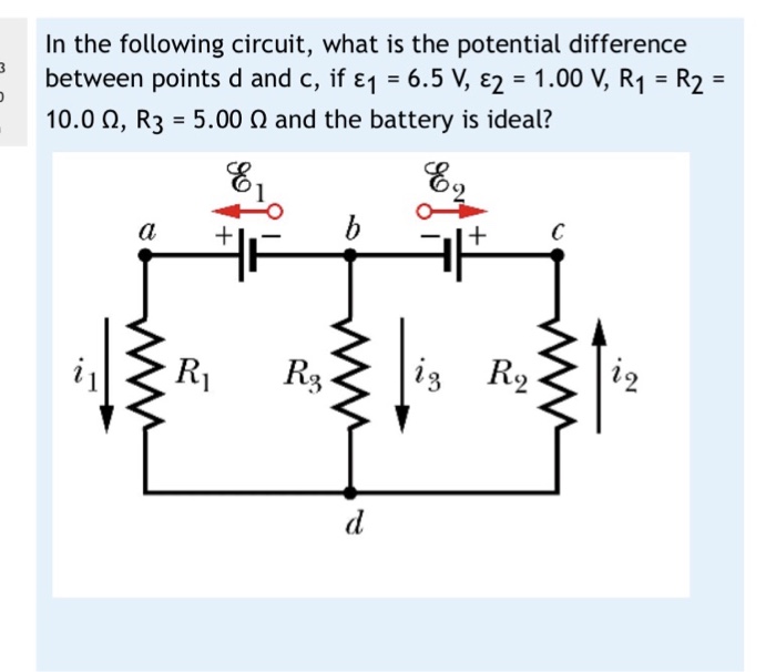 Solved In the following circuit, what is the potential | Chegg.com