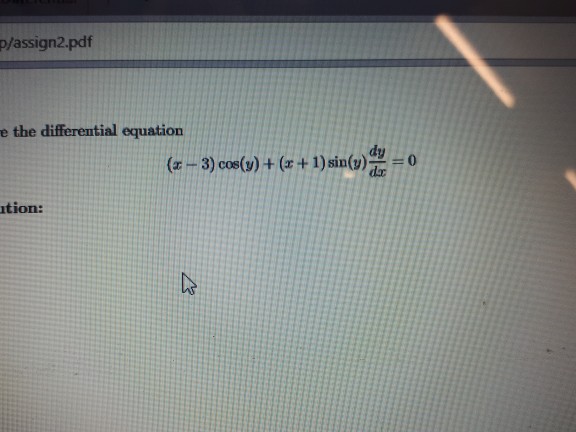 Solved p/assign2.pdf e the differential equation dy (z-3) | Chegg.com