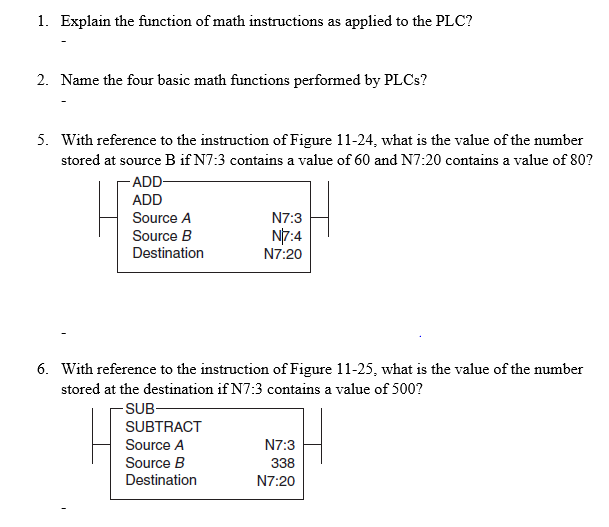 Solved Explain the function of math instructions as applied | Chegg.com