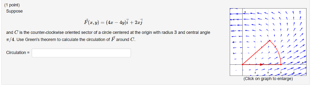 Solved (1 point) Suppose and C is the counter-clockwise | Chegg.com