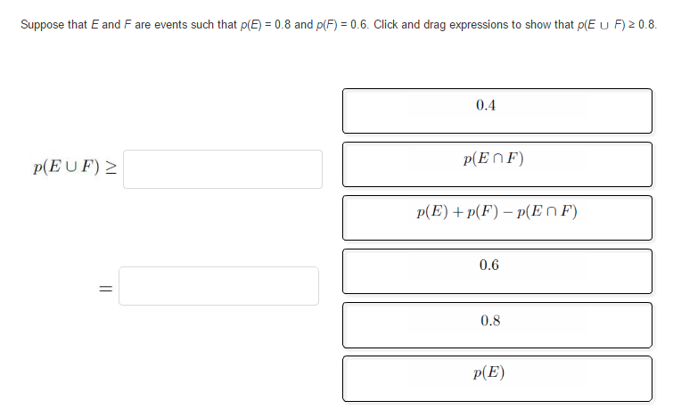Solved Suppose that E and Fare events such that p(E) 0.8 and | Chegg.com