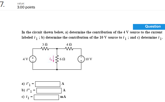 Solved In the circuit shown below, determine the | Chegg.com