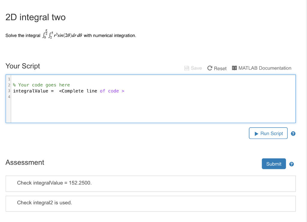 Solved 2D integral two Solve the integral sin(20)drdo with | Chegg.com