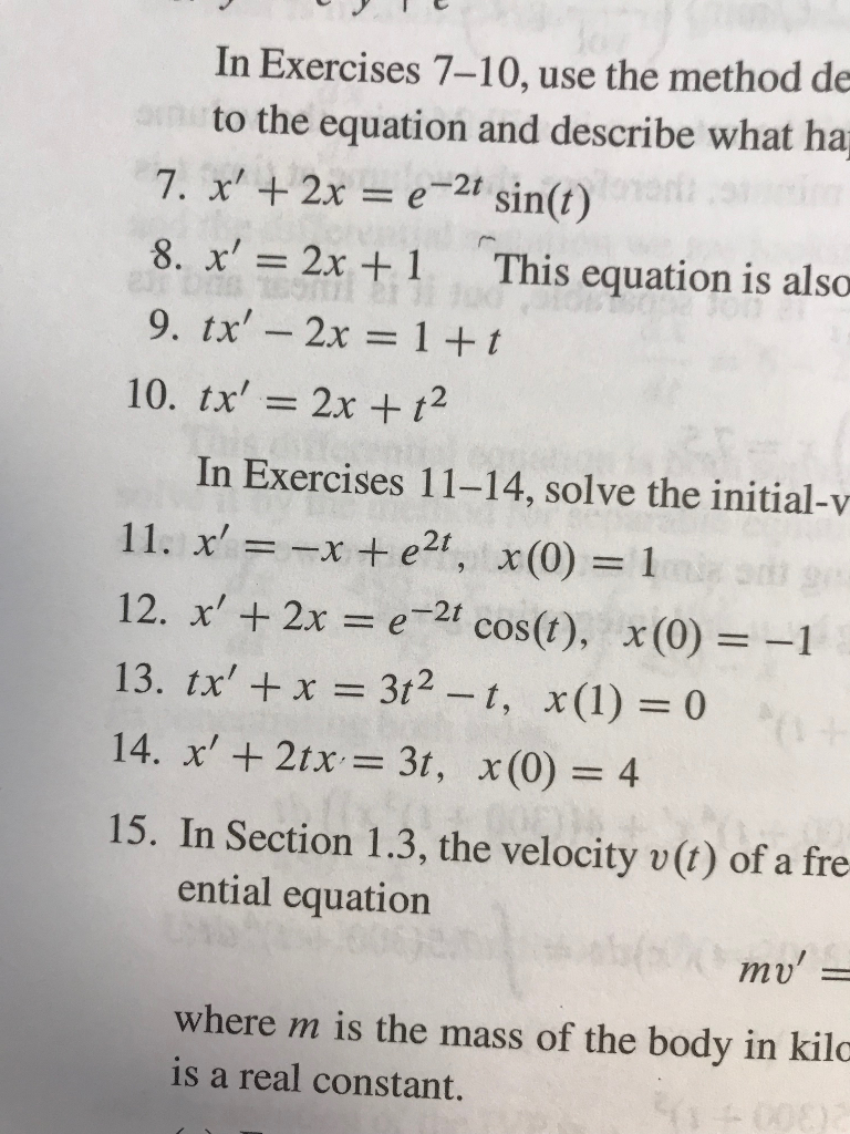 Solved In Exercises 7-10, use the method de to the equation | Chegg.com