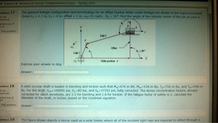 Solved The general linkage configuration and terminology for | Chegg.com