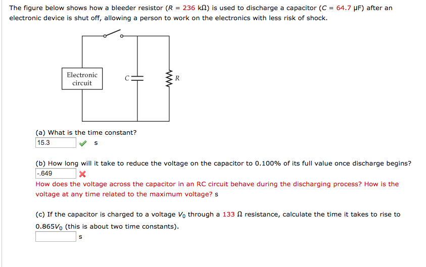 Solved The figure below shows how a bleeder resistor (R = | Chegg.com