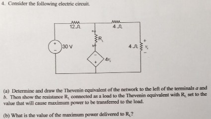 Solved 4. Consider the following electric circuit. 4 Ja 30V | Chegg.com