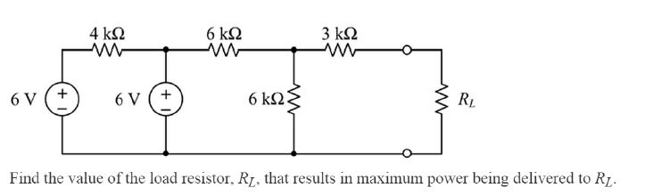 Solved Find the value of the load resistor, RL, that results | Chegg.com