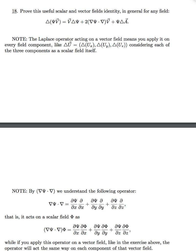 Solved 18. Prove this useful scalar and vector fields | Chegg.com