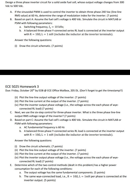 Design a three phase inverter circuit for a solid | Chegg.com