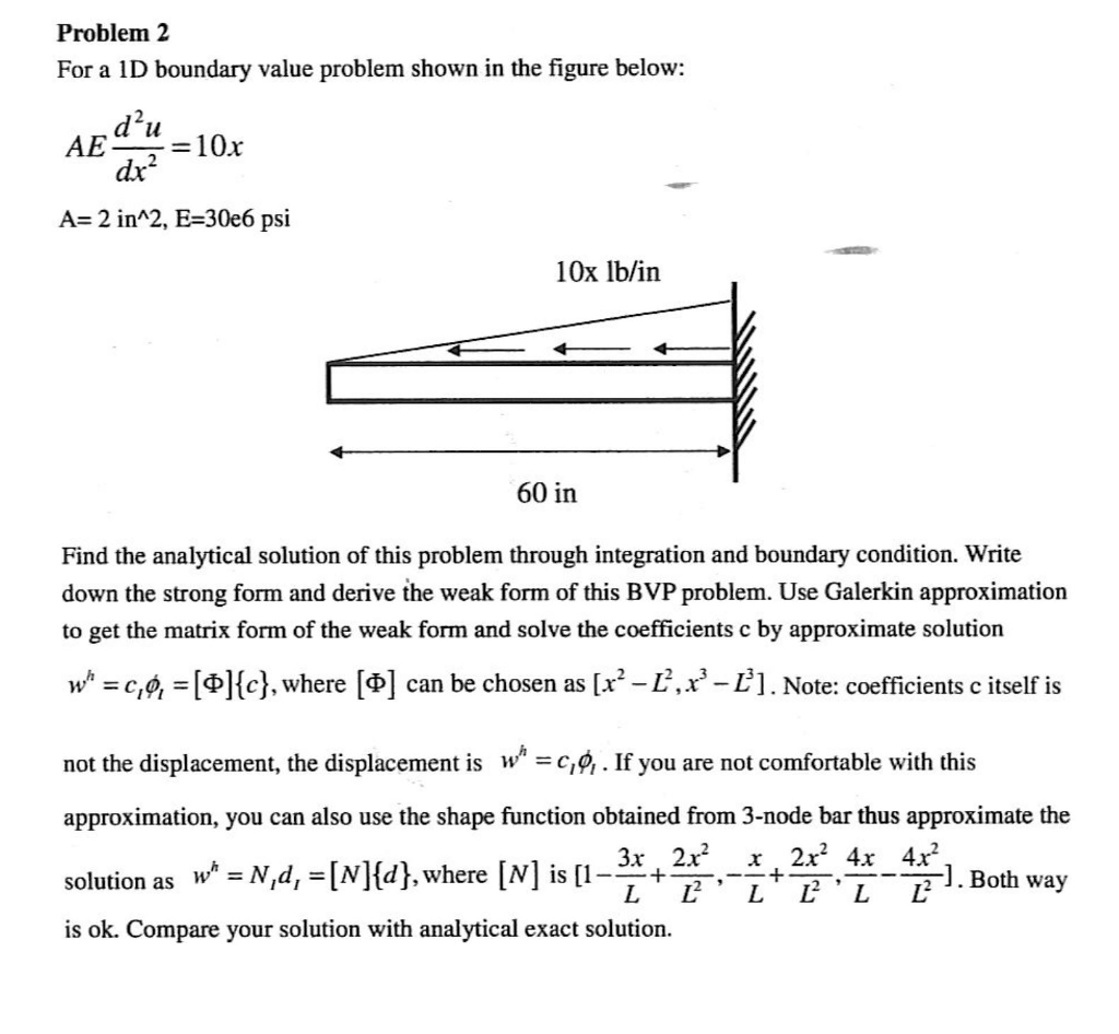 For a 1D boundary value problem shown in the figure | Chegg.com