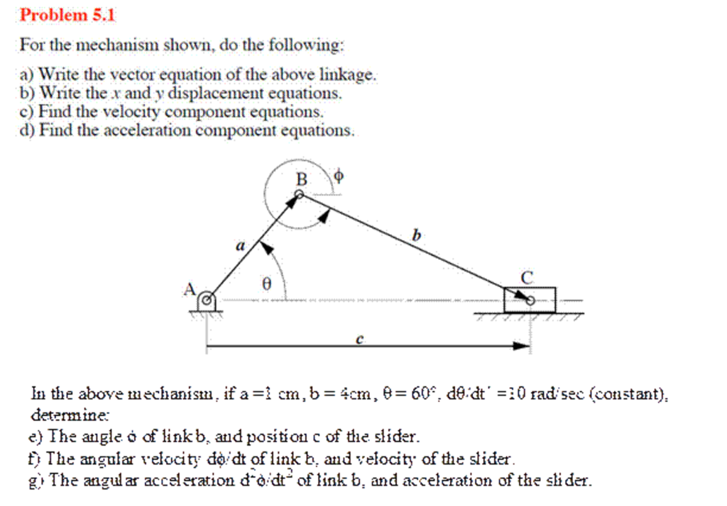 Solved Problem 5.1 For the mechanism shown, do the | Chegg.com